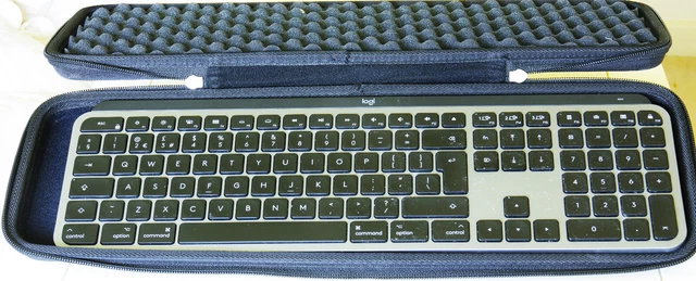 LOGITECH MX KEYS for Mac (& Windows) Keyboard with Hard Case + Palm ...