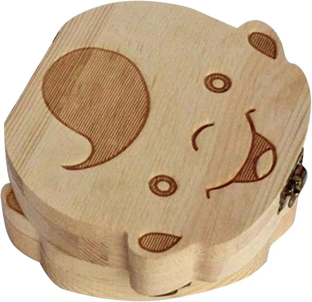 SAZAK BABY TOOTH Box Spanish/English/French/Russion Wooden Kids Milk ...