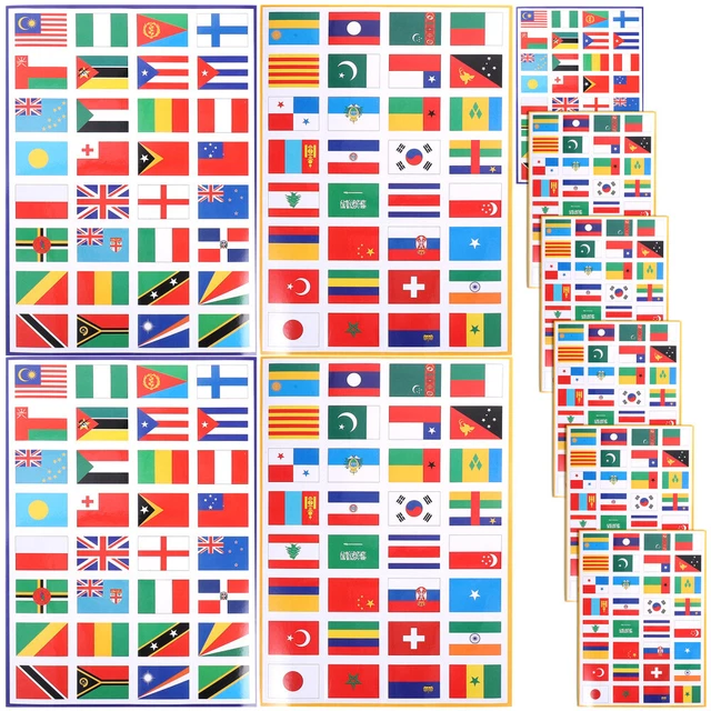 50 SHEETS DRAPEAUX Du Monde Sticker National Pays Stickers Autocollants ...