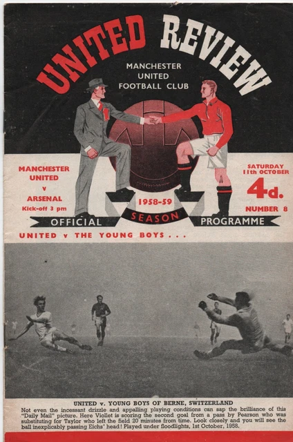 MANCHESTER UNITED V Arsenal 1958-59 Season Football Programme NO 8 £2. ...