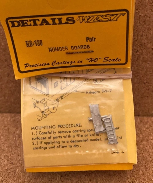 DETAILS WEST NB-136 NUMBER BOARDS for SWITCHERS Model Railroad Parts HO ...