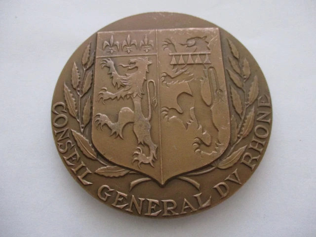 ANCIENNE MEDAILLE EN Bronze Conseil General Du Rhone Sculpteur G ... ANCIENNE MEDAILLE EN Bronze Conseil General Du Rhone Sculpteur G ...