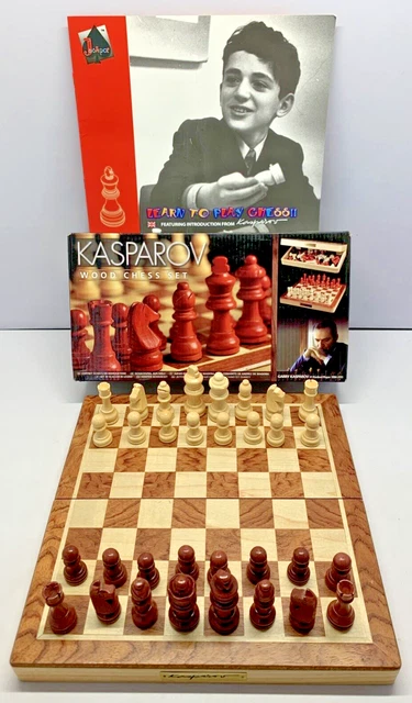 WOODEN CHESS SET Garry Kasparov - 30 cm Wood Folding Board Boxed ...