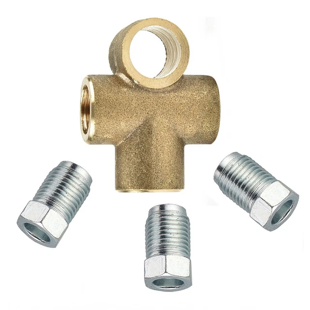 3 WAY BRAKE Pipe Union with 3 M10 Male Short Nuts for 10mm x 1mm Brake ...