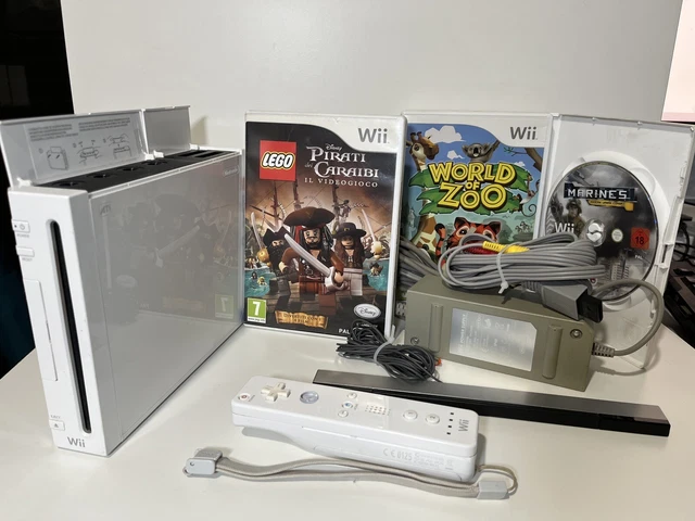 NINTENDO WII CONSOLE Completa di cavi e controller + 3 giochi ORIGINALI ...