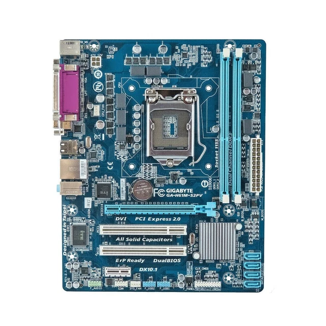MOTHERBOARD GIGABYTE GA-H61M-S2PV Socket 1155 Micro ATX Parallel ...