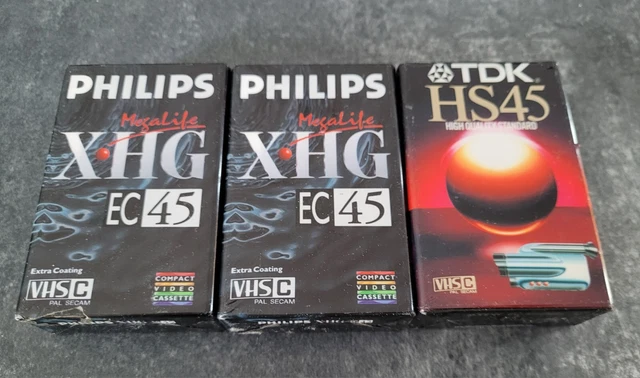 LOT DE 3 cassettes NEUVES Camescope VHS-C TDK ET PHILIPS EUR 12,00 ...