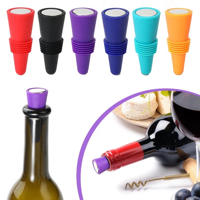 REUSABLE SILICONE WINE Beer Bar Sealed Bottle Stopper.Cork Drink Sealer ...