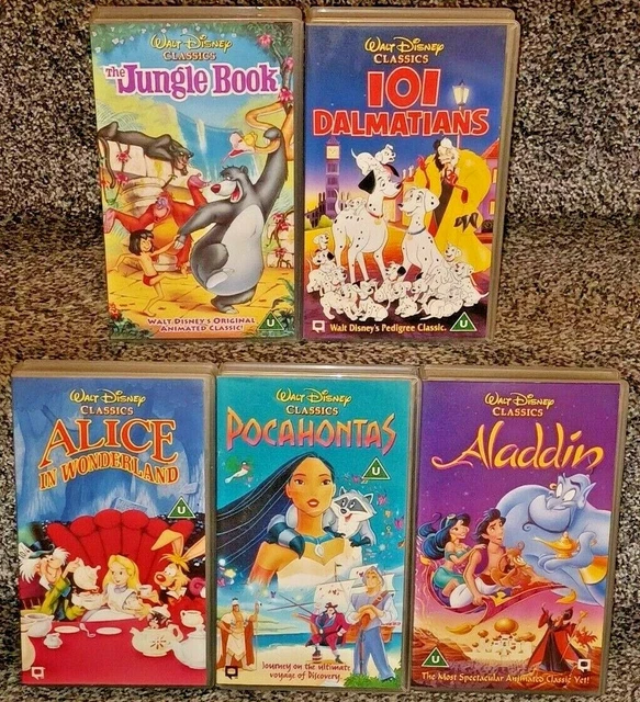 JOB LOT OF 5 x Walt Disney VHS Video Tapes - Animated - Classics - U ...