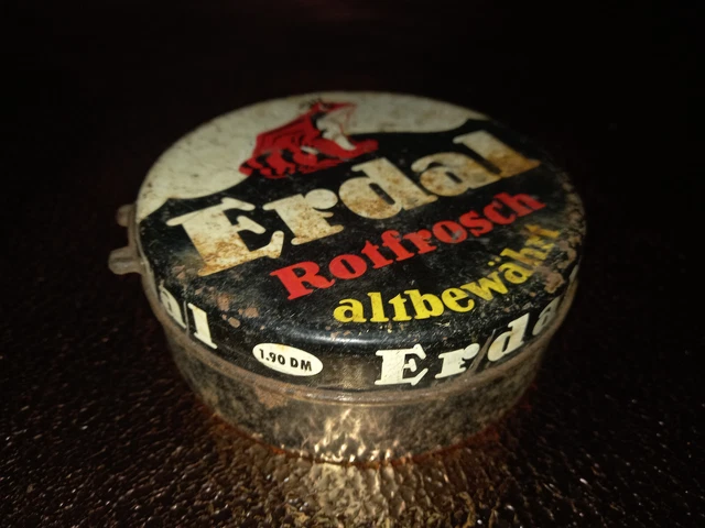 ALTE BLECHDOSE ERDAL REX ROTFROSCH Schuhcreme Dose Blechdose alt shabby ...