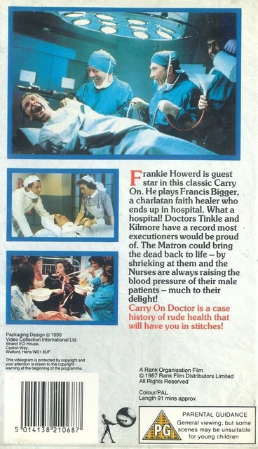 CONTINUER SUR DOCTOR VHS, Jim Dale, Bernard Bresslaw, Barbara Windsor ...