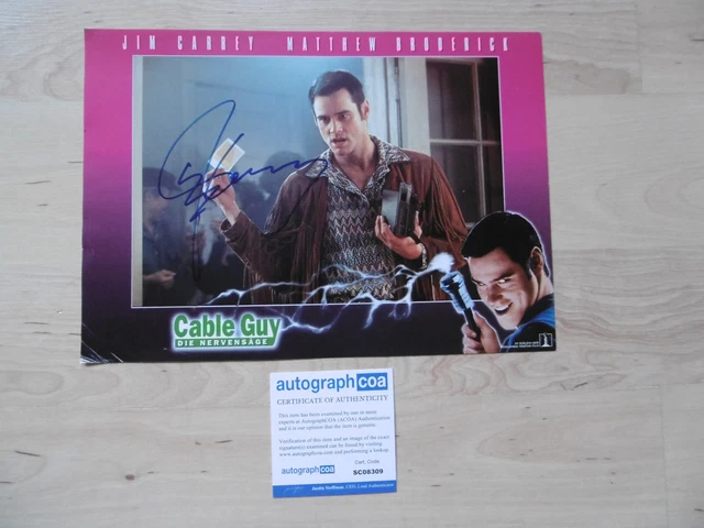 JIM CARREY ORIGINAL Autogramm signed A4 Lobbycard "Cable Guy - Die ...