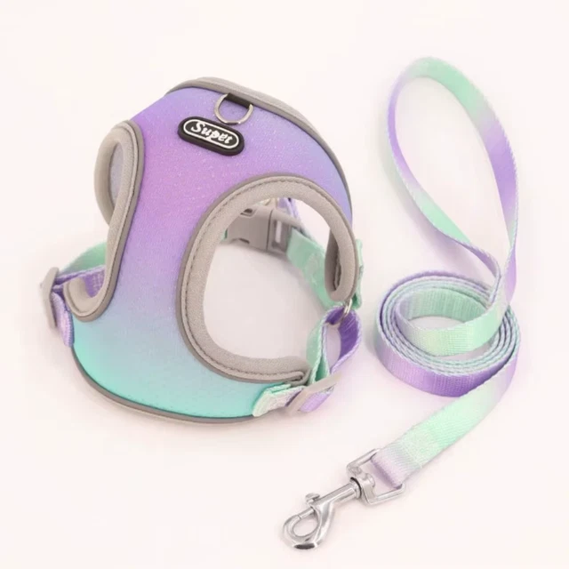 GRADIENT COLOR DOG Harness Vest with Reflective Strap Adjustable Dog ...
