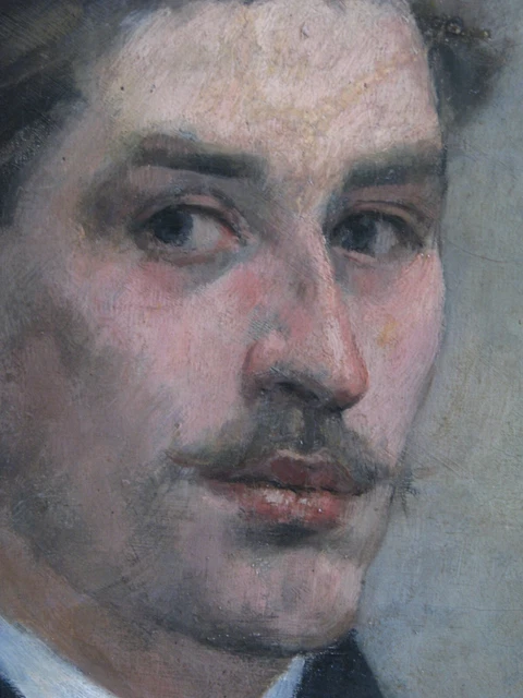 PORTRAIT DE JEUNE homme années 1880, huile sur toile, signé (Léon ...