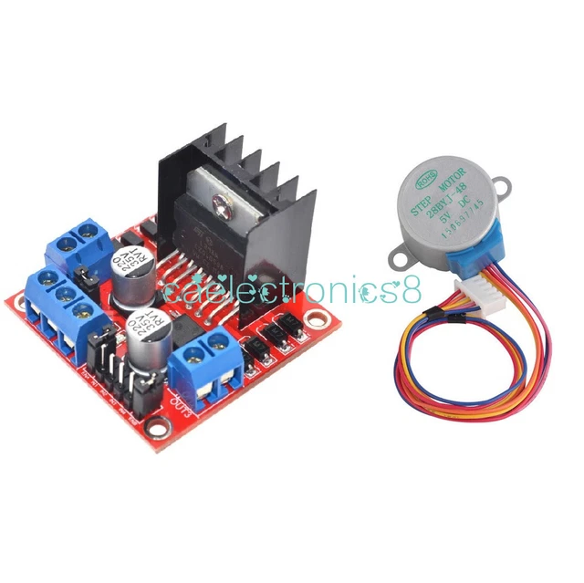 STEPPER MOTOR DRIVE Module L298N Dual H Bridge DC+28BYJ-48 Stepper ...