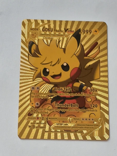 GOKU DRAGON BALL Z Dbz Pikachu Pokemon Cosplay Cards Holo Prism Anime ...