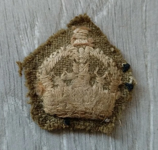 WW2 BRITISH ARMY Officers Khaki Rank Crown Cloth Badge Patch 33 x 36 mm ...