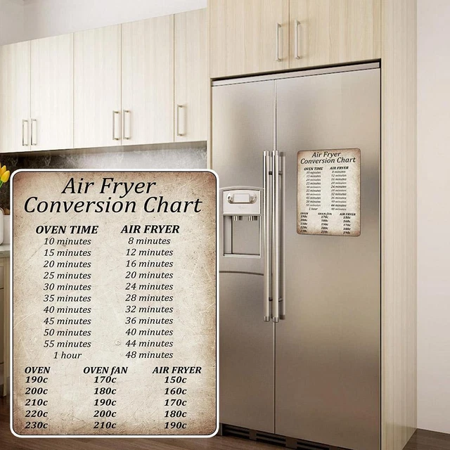 1PCS AIR FRYER Conversion Chart Sign -Cooking Times -Temp Oven-Kitchen ...