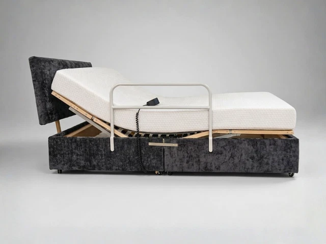 4FT6 DOUBLE ADJUSTABLE Electric Bed, Memory Mattress, Headboard, Bed ...