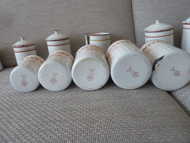 GROS LOT DE 11 pots épices tole émaillée signés BB EUR 60,00 - PicClick FR