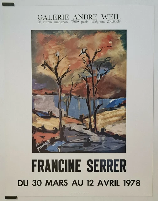 FRANCINE SERRER GALERIE André Weil 1978 Affiche Originale Exposition ...