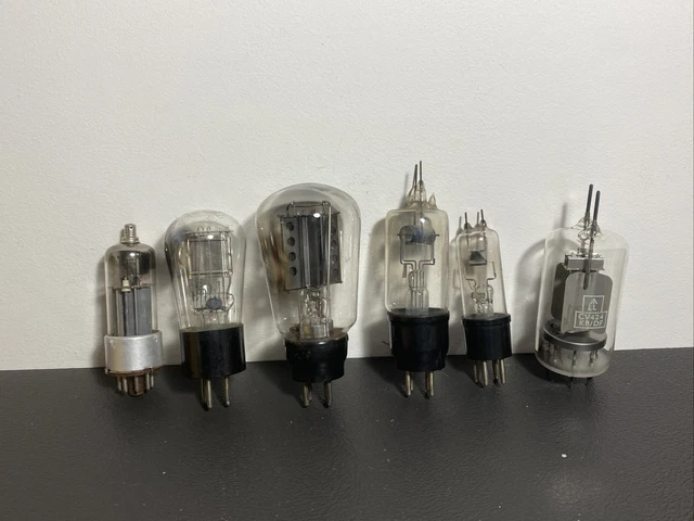 JOB LOT OF 6 UNUSUAL VINTAGE RADIO TUBE VALVES Osram - G.E.C.? -Unknown ...