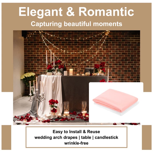 WEDDING ARCH DRAPING Fabric, 2 Panels 20 FT Backdrop, Light Rose Pink ...
