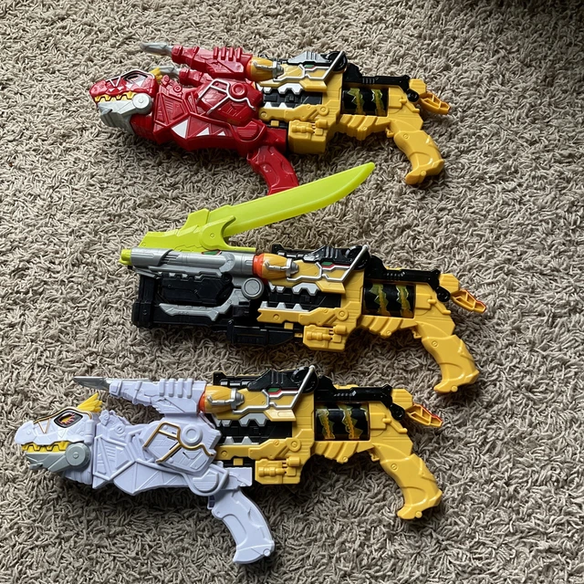 POWER RANGERS DINO Super Charge T-Rex Morpher Lot, Yellow White Red ...