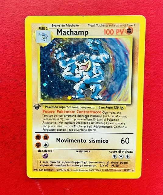 LOTTO CARTE POKEMON Machamp 8/102 Set Base Holo Bellissima EUR 8,90 ...