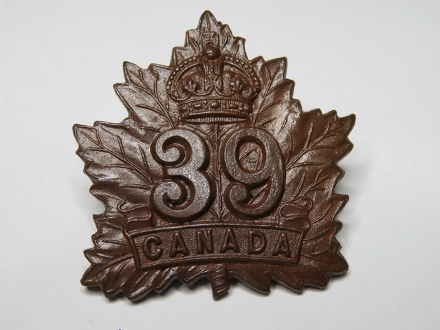 CANADA CEF WW1 Cap Badge The 39th Battalion $60.00 - PicClick CA
