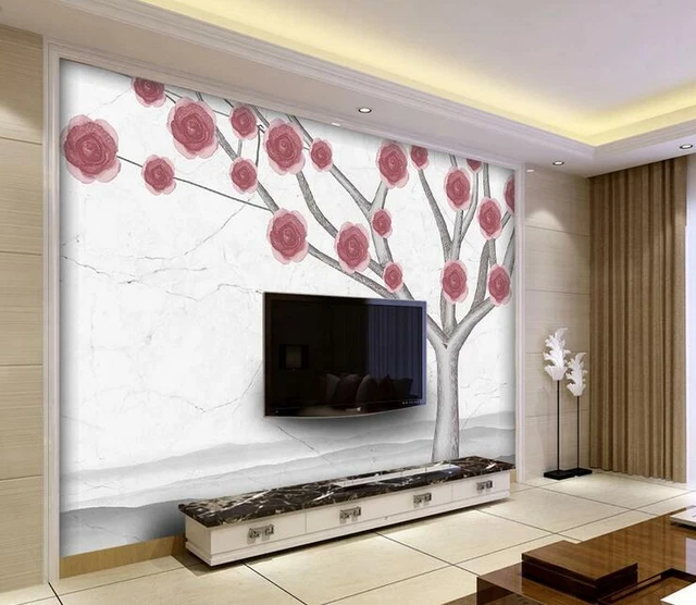 3D RED PETAL Tree 9581NA Wallpaper Wall Mural Removable Self-adhesive ...