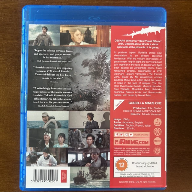 GODZILLA MINUS ONE Blu-ray (2024) Ryûnosuke Kamiki, Yamazaki (DIR ...