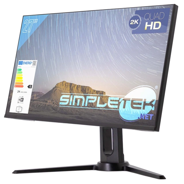 MONITOR 27” 2K 144HZ 1MS Qhd 2560X1440 Screen Display Panel LCD Gaming ...