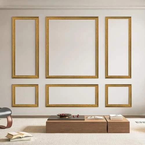 ART3D SET OF 6 Pre-Cut Wall Moldings, Wood Cladding Panels Ready to ...