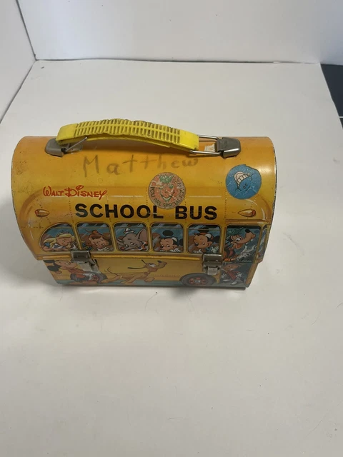 VTG 1960S WALT Disney School Bus Metal Lunch Box NO Thermos Mickey ...