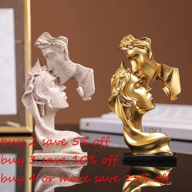 Ornament Craft Sculpture Kissing Posture Lovers Statue Wine Cabinet
