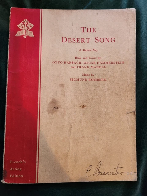 THE DESERT SONG Musical Play Book & Lyrics - 1932 - Antique - Vintage £ ...