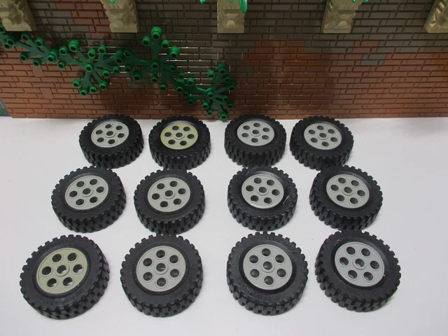 (G1/8) LEGO 12 Wheels Tyres With Rims 13 x 24 Grey Technic Model Team £ ...