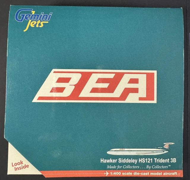 HAWKER SIDDELEY HS121 Trident 3B BEA G-AWZN Gemini Jets GJBEA709 1:400 ...