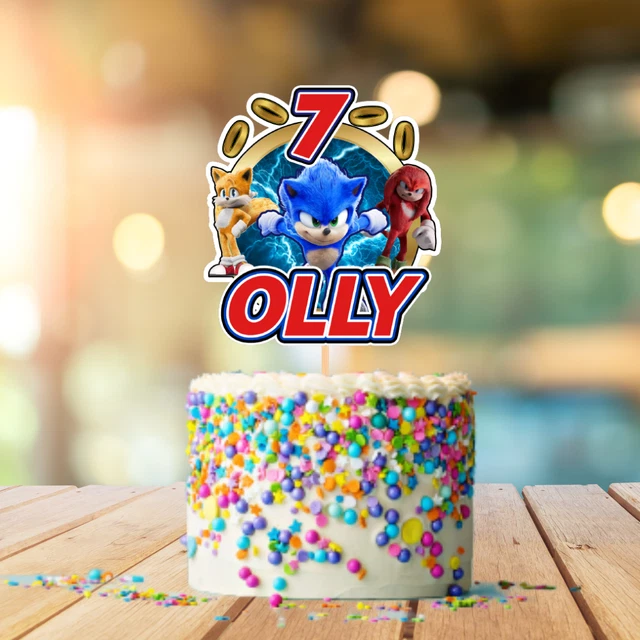 SONIC THE HEDGEHOG Inspired Custom Personalised Cake Topper Add Any ...