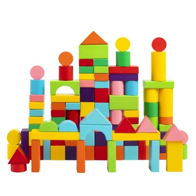JEU BLOCS DE Construction en Bois pour Enfants 50 pièces Jeu éducatifs ... JEU BLOCS DE Construction en Bois pour Enfants 50 pièces Jeu éducatifs ...