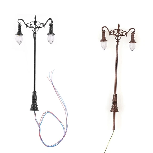 HOBBY BUILDING MODEL Street Lights Miniature Adjustable Length LED Post ...