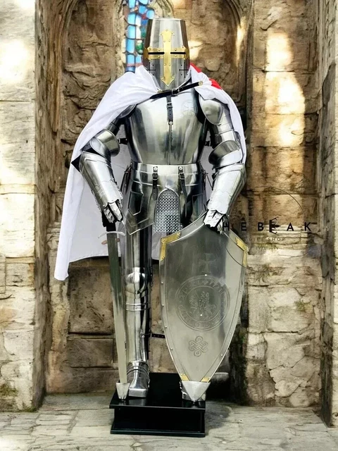 WEARABLE MEDIEVAL SUIT Of Armor Knight Full Body Armour Crusader Combat ...