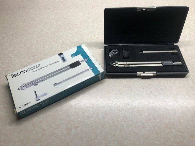 ORIGINAL BOXED RETRO WHSmith Technocrat Technical Drawing Instruments ...