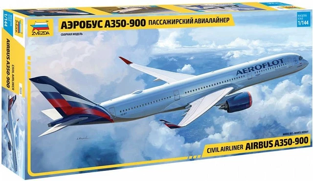 ZVEZDA 1/144 SCALE Airbus A350-900 civil airliner plane model kit £48. ...