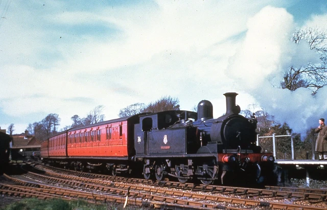 COLOUR RAIL SLIDE, BRS566, former LSWR O2, W32 'Bonchurch', Newport £1. ...