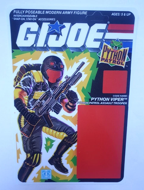 REPRO GI JOE CUSTOM PYTHON PATROL VIPER CARDBACK figurine carte fichier ...