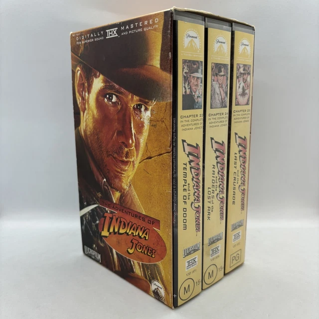 ADVENTURES OF INDIANA Jones VHS Boxset Temple Of Doom Raiders Lost Ark ...