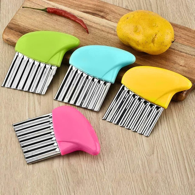 STAINLESS STEEL POTATO Chip Salad Vegetable Crinkle Wavy Cutters ...