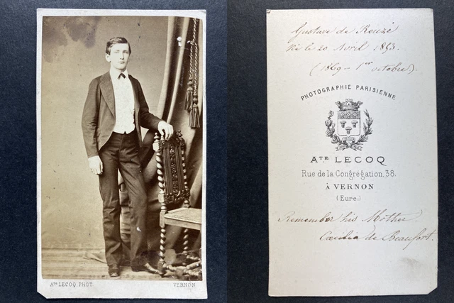 LECOQ, VERNON, GUSTAVE de Rouzé Vintage cdv albumen print. CDV, tirage ...